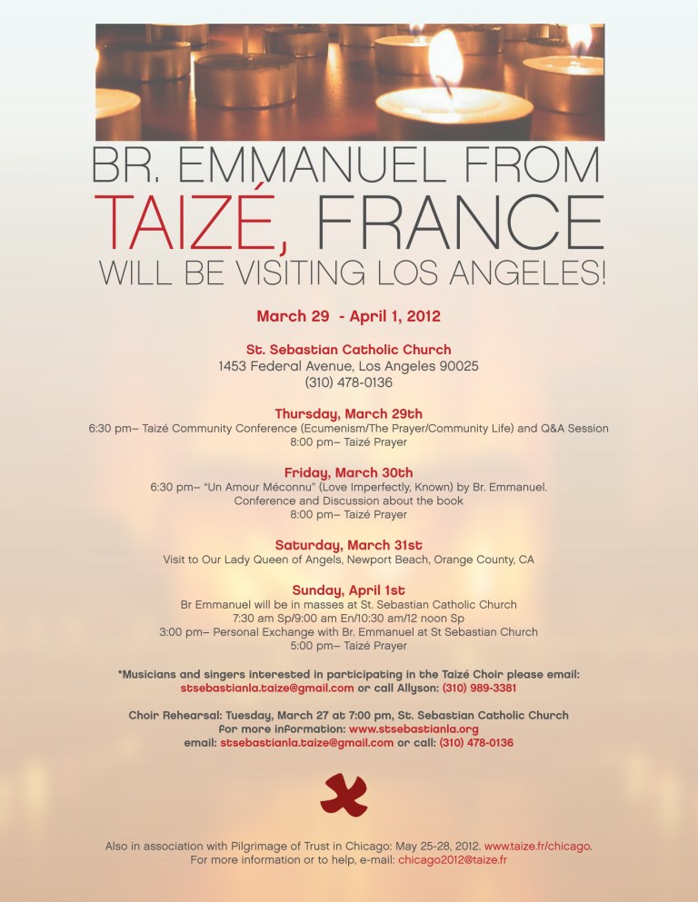 Br. Emmanuel from Taize, France – St Bridget Chinese Catholic Church